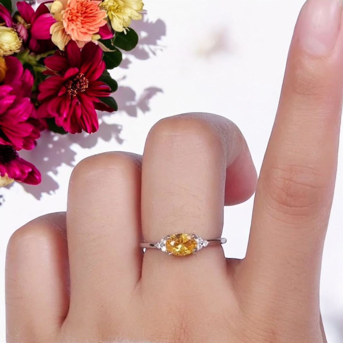 Adjustable Solitaire Birthstone Ring – Emma & Mia