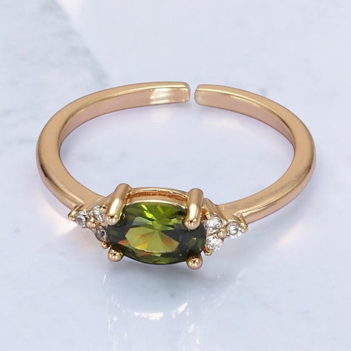 Adjustable Solitaire Birthstone Ring – Emma & Mia
